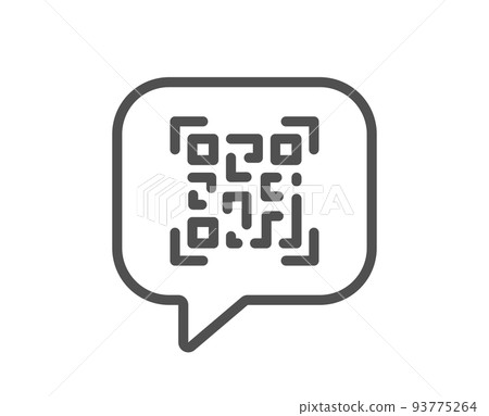 Qr code line icon. Scan barcode sign. Chat...-插圖素材 [93775264] - PIXTA圖庫