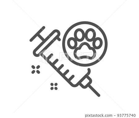 Dog vaccination line icon. Veterinary clinic... - Stock Illustration ...