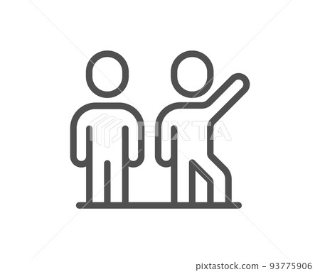 Teamwork line icon. Team work together sign.... - Stock Illustration ...