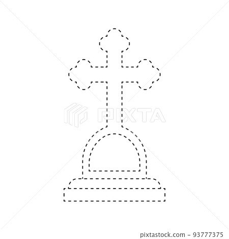 Tombstone tracing worksheet for kids - Stock Illustration [93777375 ...