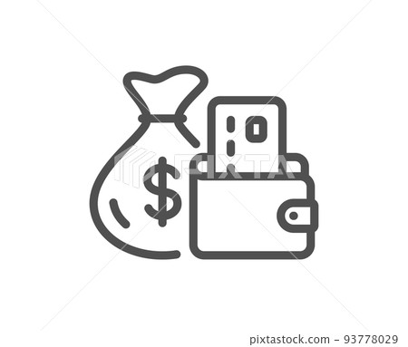 Change money line icon. Credit card sign. Cash... - Stock Illustration ...