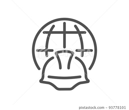 Global engineering line icon. Engineer or... - Stock Illustration ...