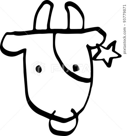 Taurus simple line drawing illustration icon... - Stock Illustration ...