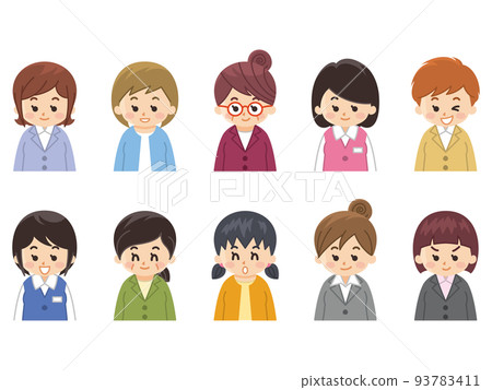 Business woman icon set variations various - Stock Illustration ...