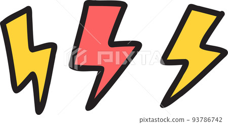 Hand Drawn cute lightning illustration on... - Stock Illustration ...