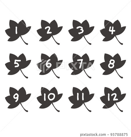 Simple illustration set of numbered autumn... - Stock Illustration ...