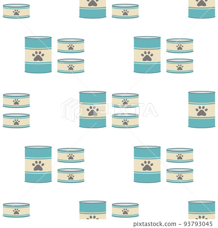 seamless pattern with pet food in conserve - Stock Illustration ...