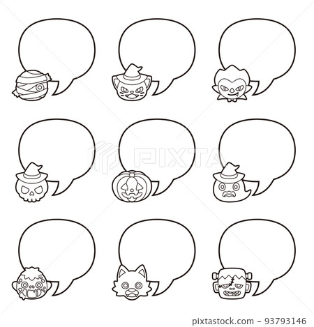 Halloween speech bubble set coloring - Stock Illustration [93793146 ...