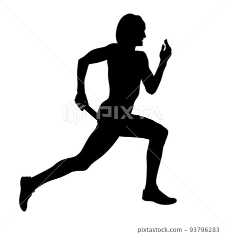 female runner running relay baton-插圖素材 [93796283] - PIXTA圖庫