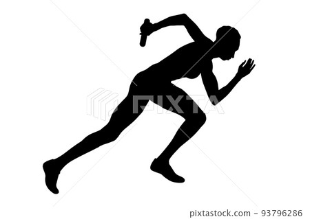 start girl runner running relay race - Stock Illustration [93796286 ...
