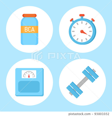 BCAA Vitamin and Timer Set Vector Illustration-插圖素材 [93801032] - PIXTA圖庫