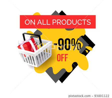Sale on All Products, 90 Percent Shop Discounts - Stock Illustration ...