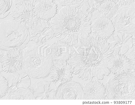 White flower background. Relief of ranunculus,... - Stock Illustration ...
