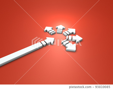 Arrows pointing in multiple directions from the... - Stock Illustration ...