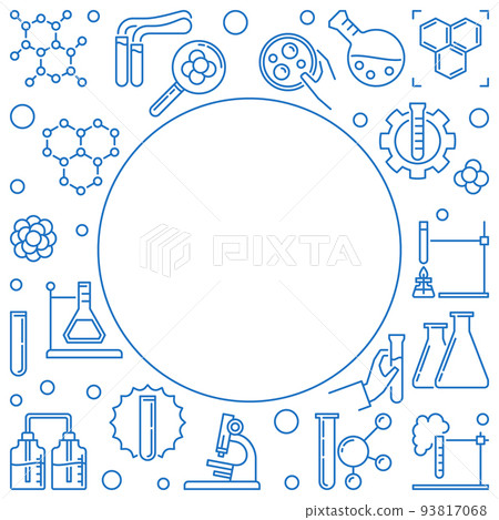Chemistry outline colored vector frame.... - Stock Illustration ...