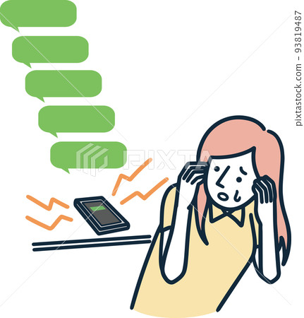 A woman who is bothered by persistent contact... - Stock Illustration ...