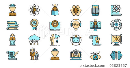 Interactive learning icons set vector flat-插圖素材 [93823567] - PIXTA圖庫