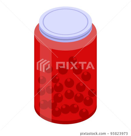 Red berry jam jar icon, isometric style-插圖素材 [93823973] - PIXTA圖庫