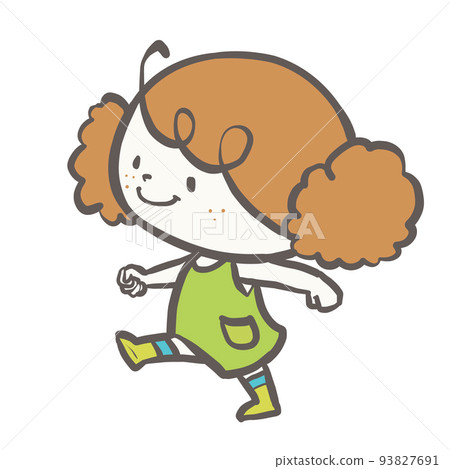 A child walking sideways A girl who is good at... - Stock Illustration ...