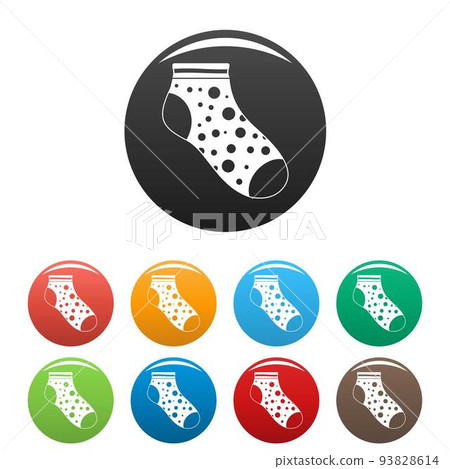 Small sock icons set color vector - Stock Illustration [93828614] - PIXTA