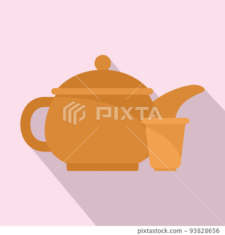 Taiwan tea pot icon, flat style - Stock Illustration [93828656] - PIXTA