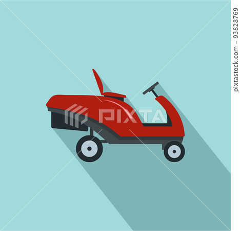 Grass cutter machine icon, flat style - Stock Illustration [93828769 ...