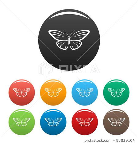 Decorative moth icons set color vector-插圖素材 [93829104] - PIXTA圖庫