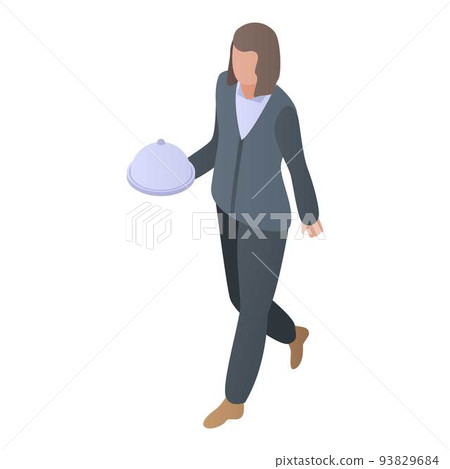 Woman butler icon, isometric style-插圖素材 [93829684] - PIXTA圖庫