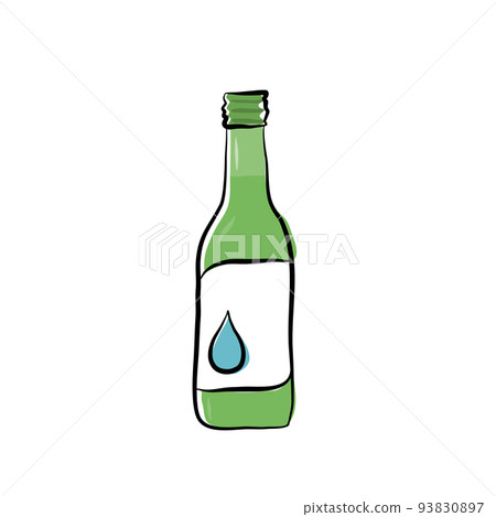 Hand drawing Soju, famous clear, colorless... - Stock Illustration ...