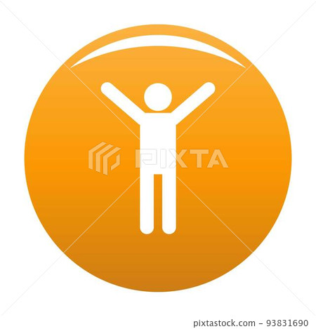 Stick figure stickman icon vector orange - Stock Illustration [93831690 ...