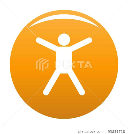 Stick figure stickman icon vector orange - Stock Illustration [93831718 ...