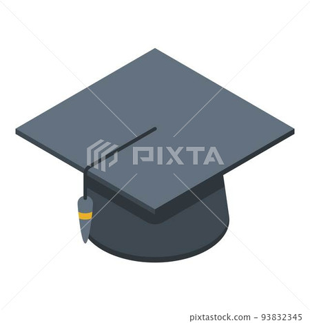 Graduated hat business hat icon, isometric style - Stock Illustration ...