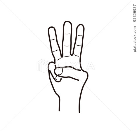 3 hand sign - Stock Illustration [93836927] - PIXTA