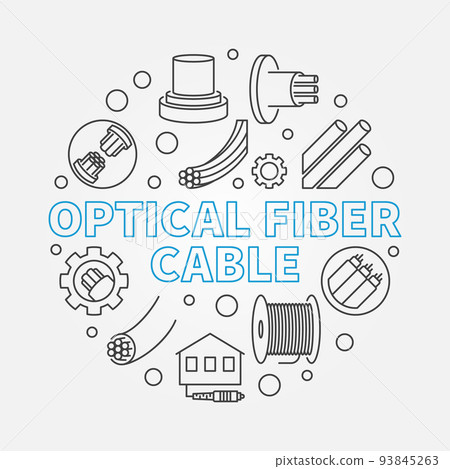 Optical Fiber Cable circular vector outline... - Stock Illustration ...
