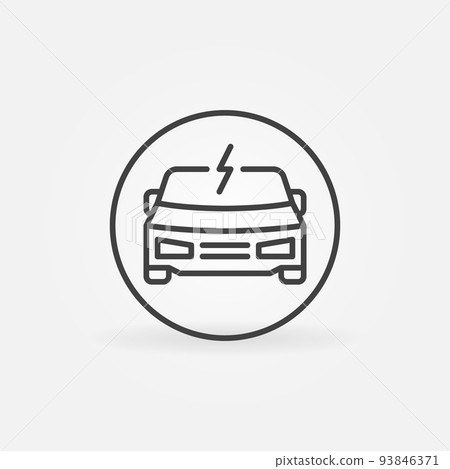 EV or Electric Car vector concept round line icon - Stock Illustration ...