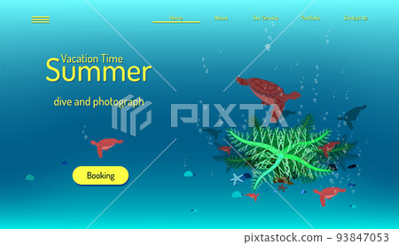 landing page website template. summer vacation... - Stock Illustration ...