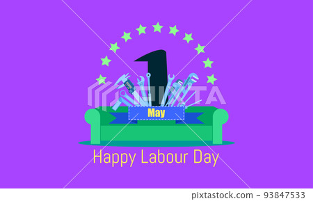 happy labour day 1 may. sofa celebrating on... - Stock Illustration ...