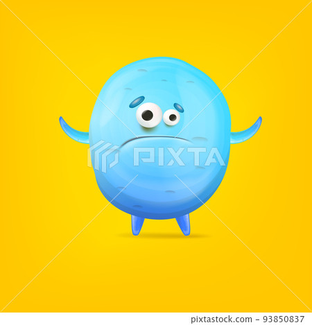 Vector cartoon funny blue alien monster... - Stock Illustration ...
