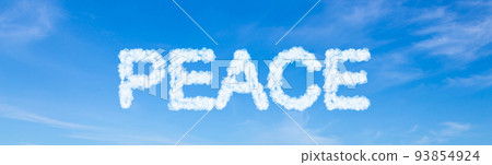 Peace word made of clouds on blue sky background - Stock Illustration ...