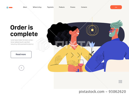 Order is complete - Online shopping and... - Stock Illustration ...