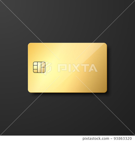 Vector 3d Realistic Blank Golden Credit Card... - Stock Illustration [93863320] - PIXTA