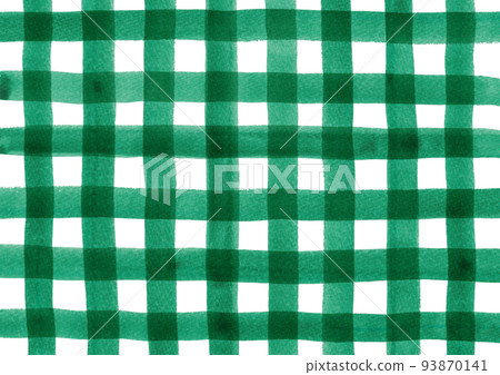Hand-painted watercolor green check pattern - Stock Illustration ...