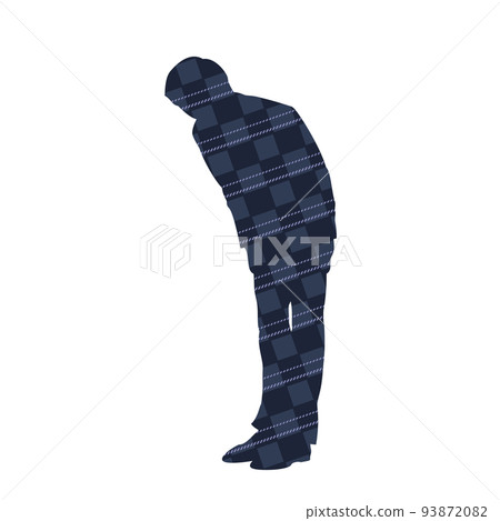 Apologizing/bowing businessman silhouette check... - Stock Illustration ...