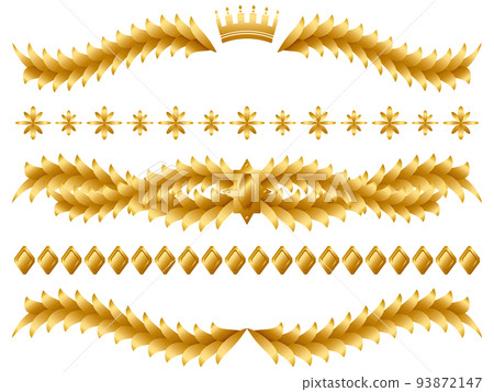 Set of 5 ornament lines Gold - Stock Illustration [93872147] - PIXTA