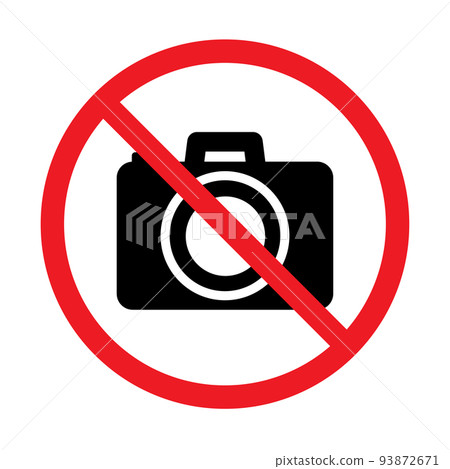 camera icon prohibition mark - Stock Illustration [93872671] - PIXTA