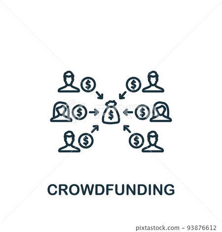 Crowdfunding icon. Line simple Crowdfunding... - Stock Illustration [93876612] - PIXTA
