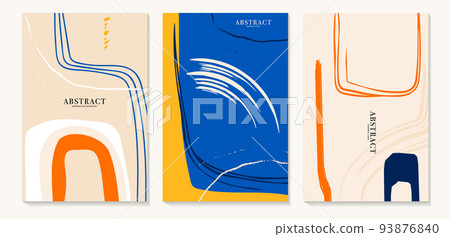 Abstract design minimal poster with curvy... - Stock Illustration ...