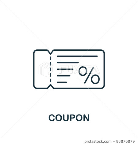 Coupon icon. Line simple line Online Store icon... - Stock Illustration ...