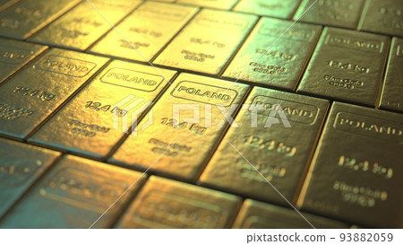 Gold bars with POLAND text. 3d rendering - Stock Illustration [93882059 ...