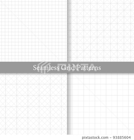 Seamless grid pattern, gray graph paper set - Stock Illustration ...